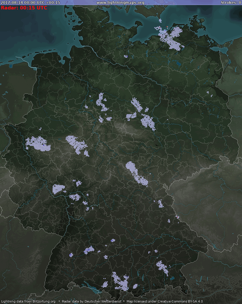 Europe :: Archives :: Maps :: Germany Radar :: LightningMaps.org