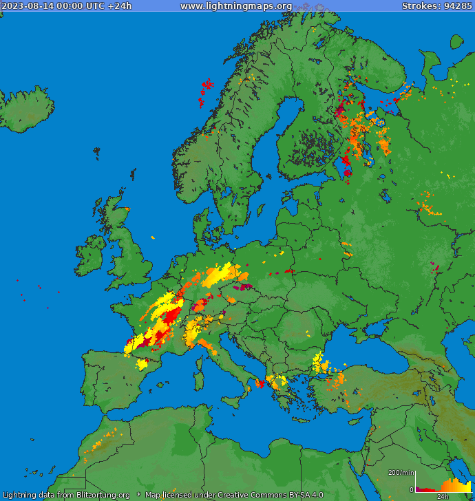 Europe :: Archives :: Maps :: Europe :: LightningMaps.org