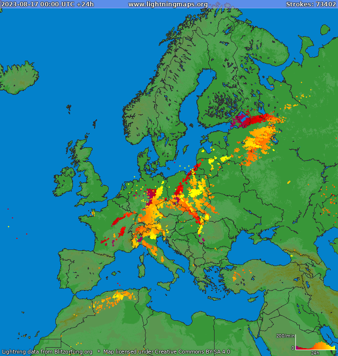Europe :: Archives :: Maps :: Europe :: LightningMaps.org