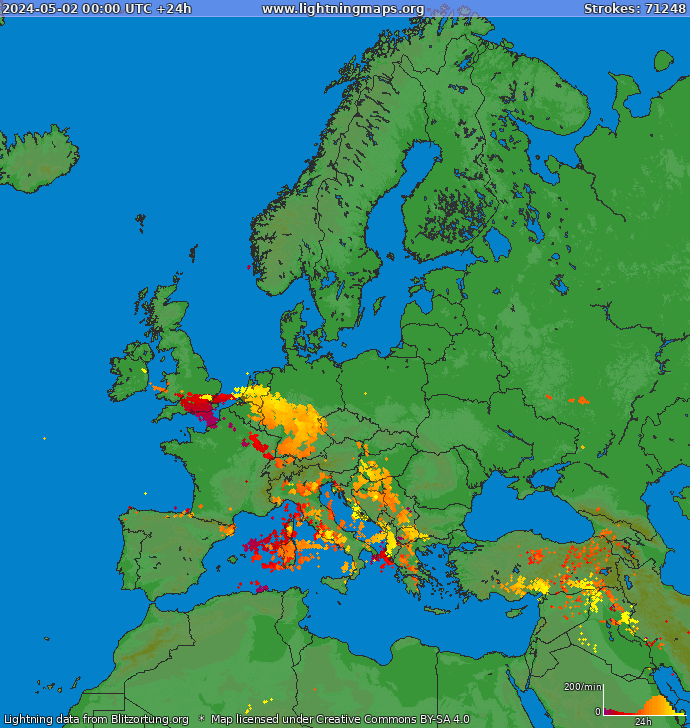 Europe :: Archives :: Maps :: Europe :: LightningMaps.org